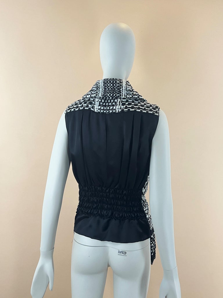 Chanel Dubai Collection Black and White Ribbon Tweed Vest For Sale at ...
