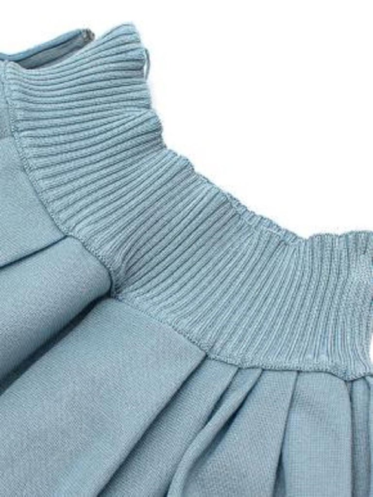 Chanel Duck Egg Lurex Pleated Skater Skirt For Sale at 1stDibs