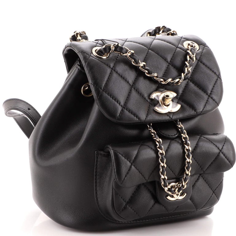 Chanel Duma Drawstring Backpack Quilted Lambskin Small For Sale at 1stDibs