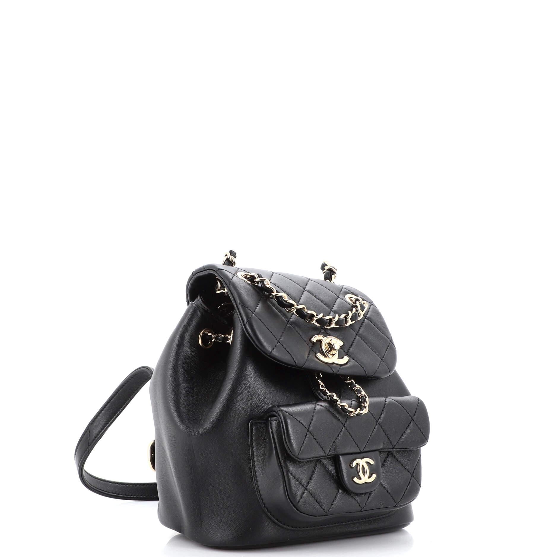 Chanel Duma Drawstring Backpack Quilted Lambskin Small For Sale at 1stDibs