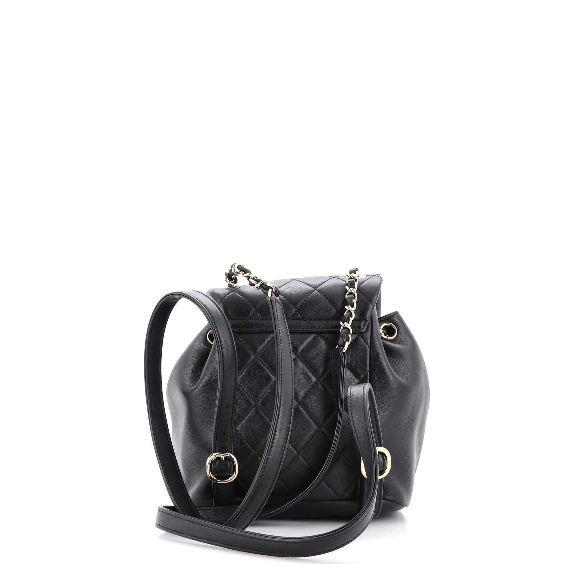 Chanel Duma Drawstring Backpack Quilted Lambskin Small For Sale at 1stDibs