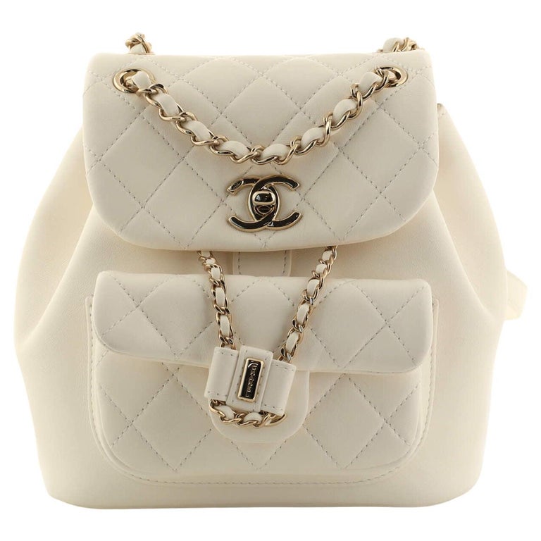 Chanel Duma Drawstring Backpack Quilted Shiny Aged Calfskin Small For ...