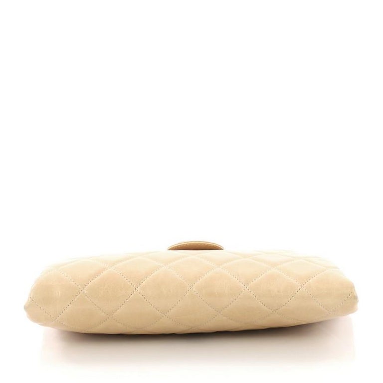 Chanel Duo Color Chain Clutch Quilted Glazed Calfskin at 1stDibs