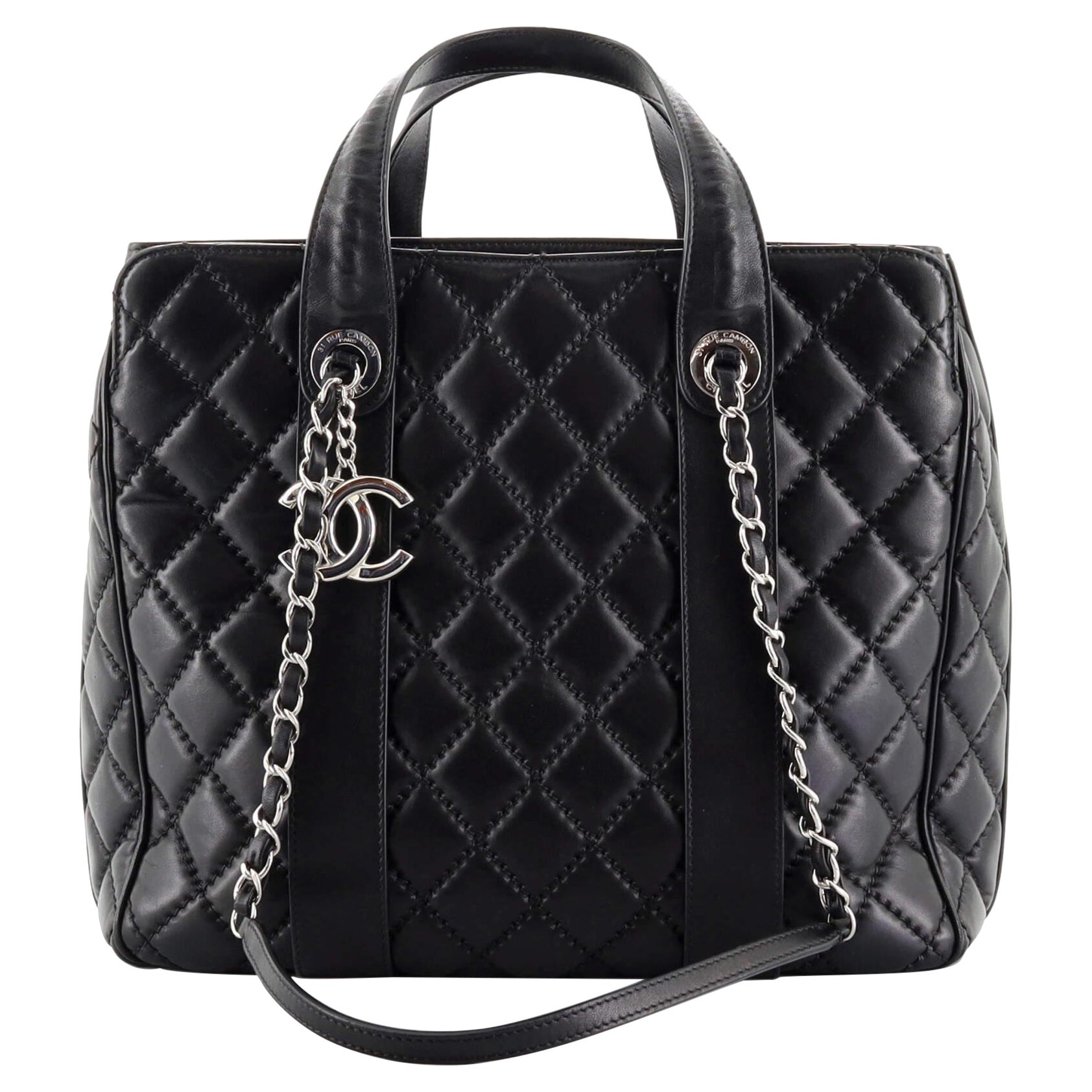 Chanel Easy Carry Satchel Quilted Lambskin Medium at 1stDibs