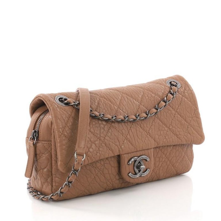 Chanel Easy Flap Bag Quilted Distressed Calfskin Medium at 1stDibs