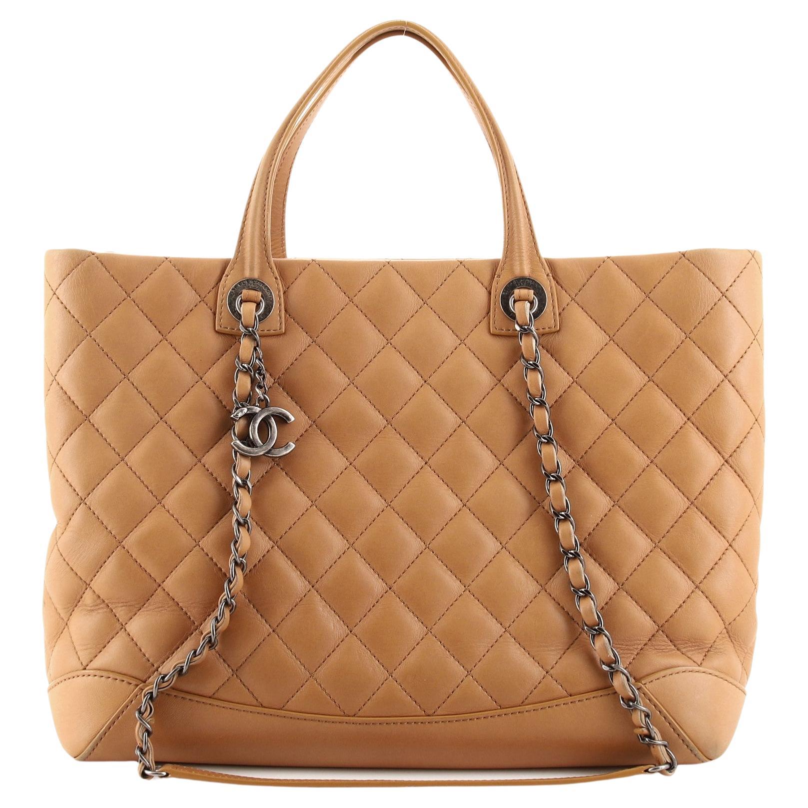 Chanel Bindi Tote Quilted Leather with Stingray Medium at 1stDibs