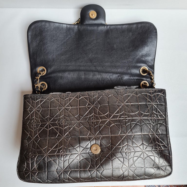 Chanel Embossed Jumbo Flap Bag For Sale at 1stDibs