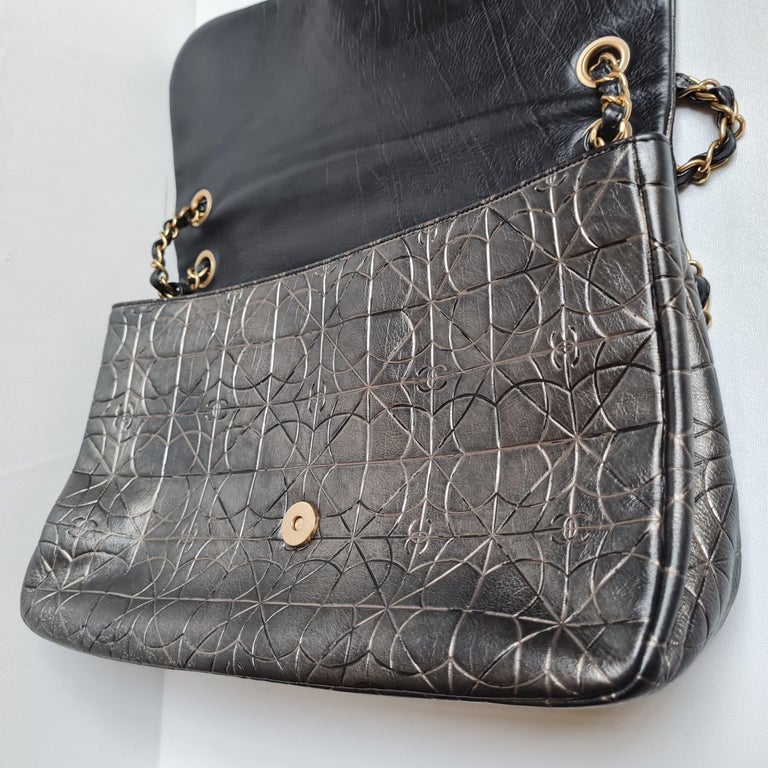 Chanel Embossed Jumbo Flap Bag For Sale at 1stDibs