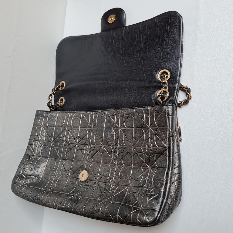 Chanel Embossed Jumbo Flap Bag For Sale at 1stDibs