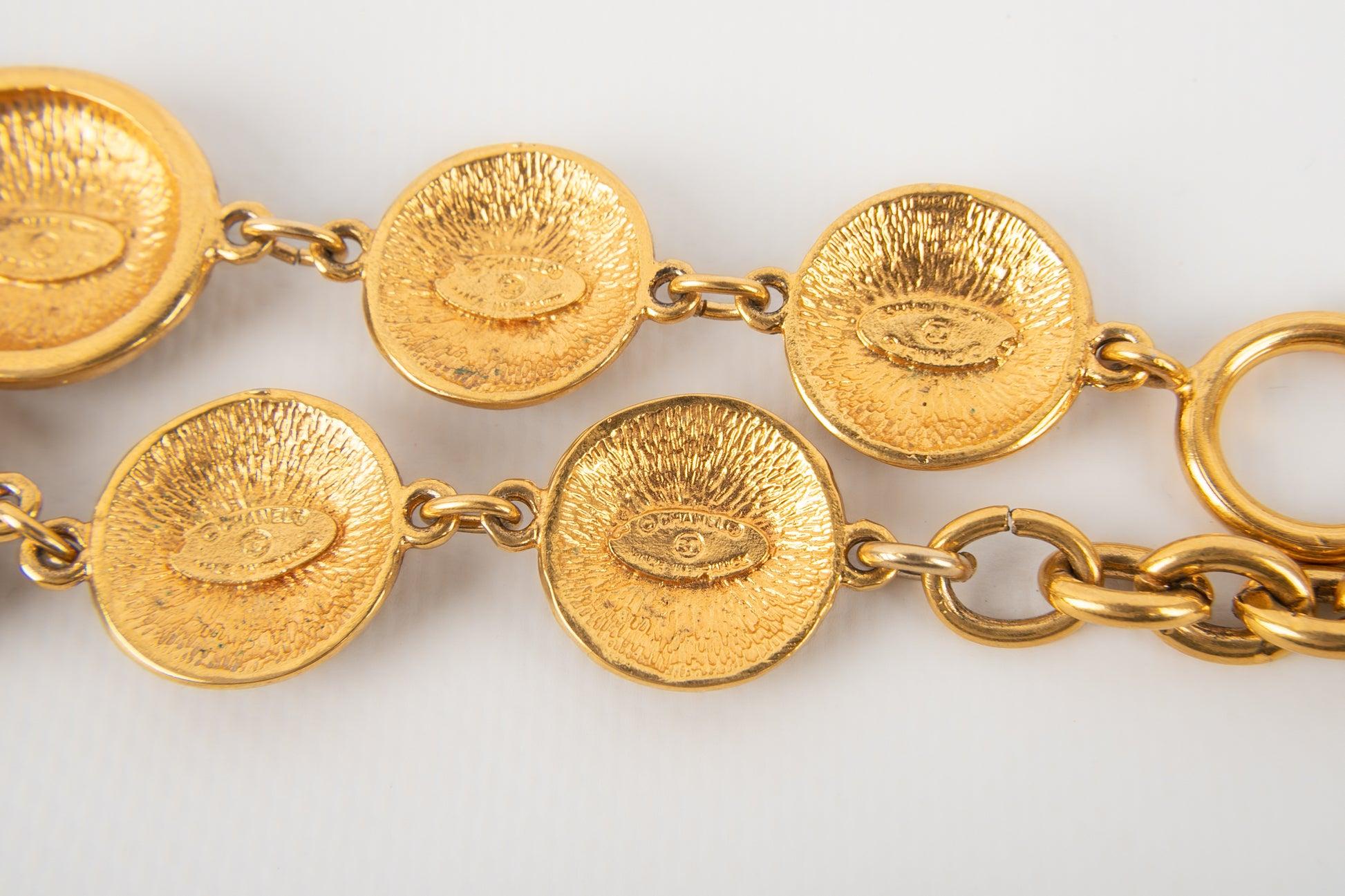 Chanel Engraved Short Necklace, 1980s For Sale at 1stDibs