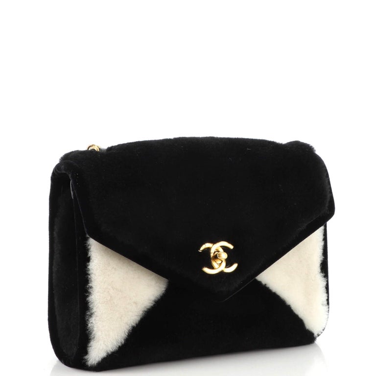 Chanel Envelope Flap Bag Shearling Small at 1stDibs