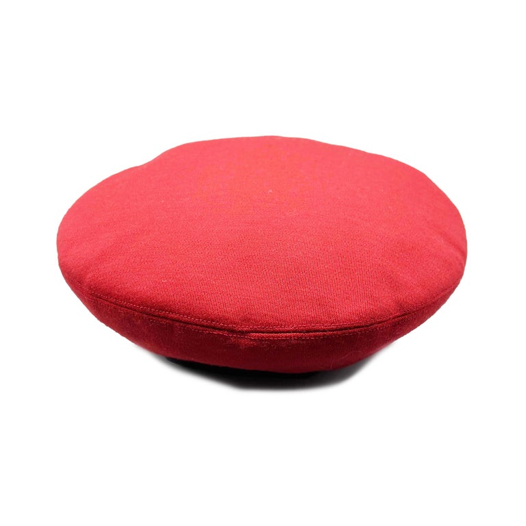 Chanel Excellent 1980s Vintage Black Bow Red Beret 84A -80s Medium Hat ...
