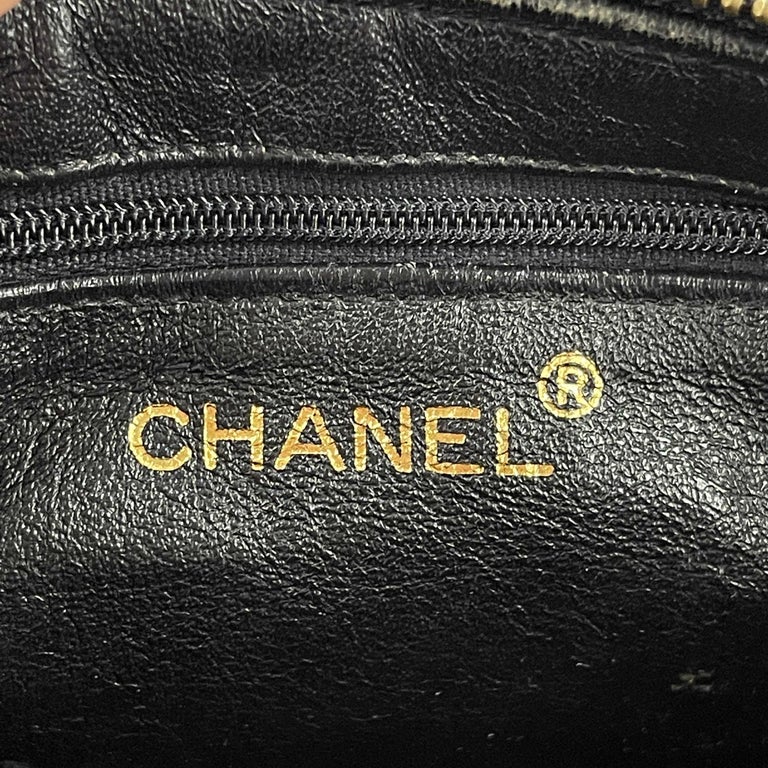 CHANEL Excellent Vintage 1980's Black Mini Quilted CC Tassel Barrel ...