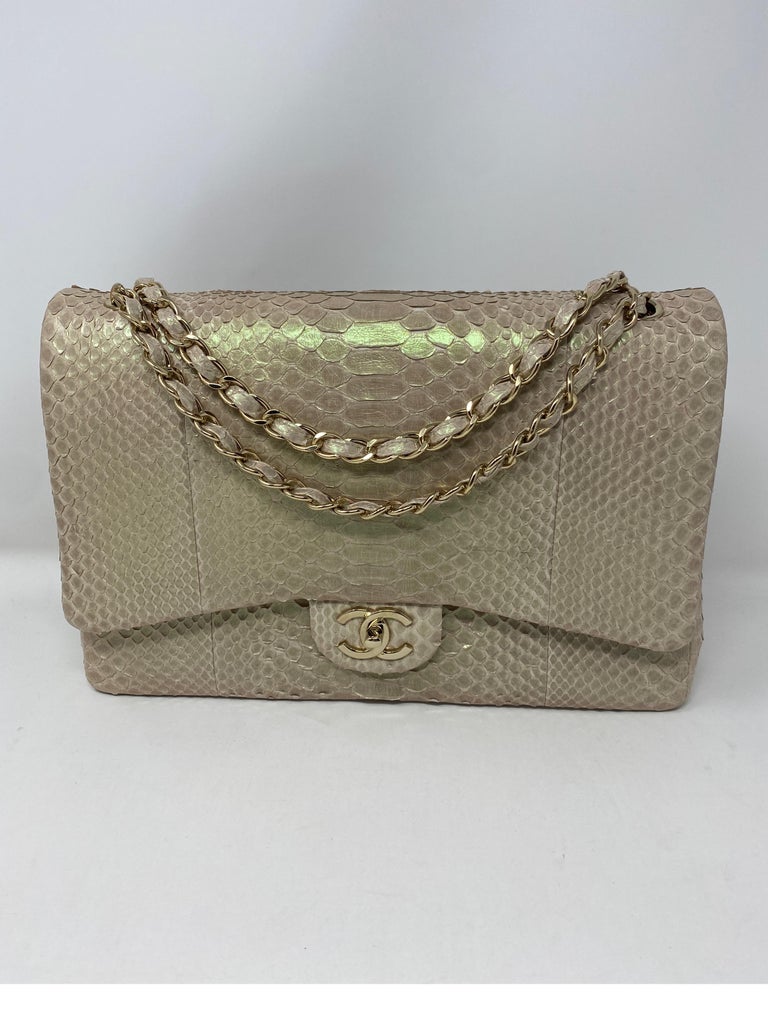 Chanel Exotic Python Maxi Double Flap Bag at 1stDibs