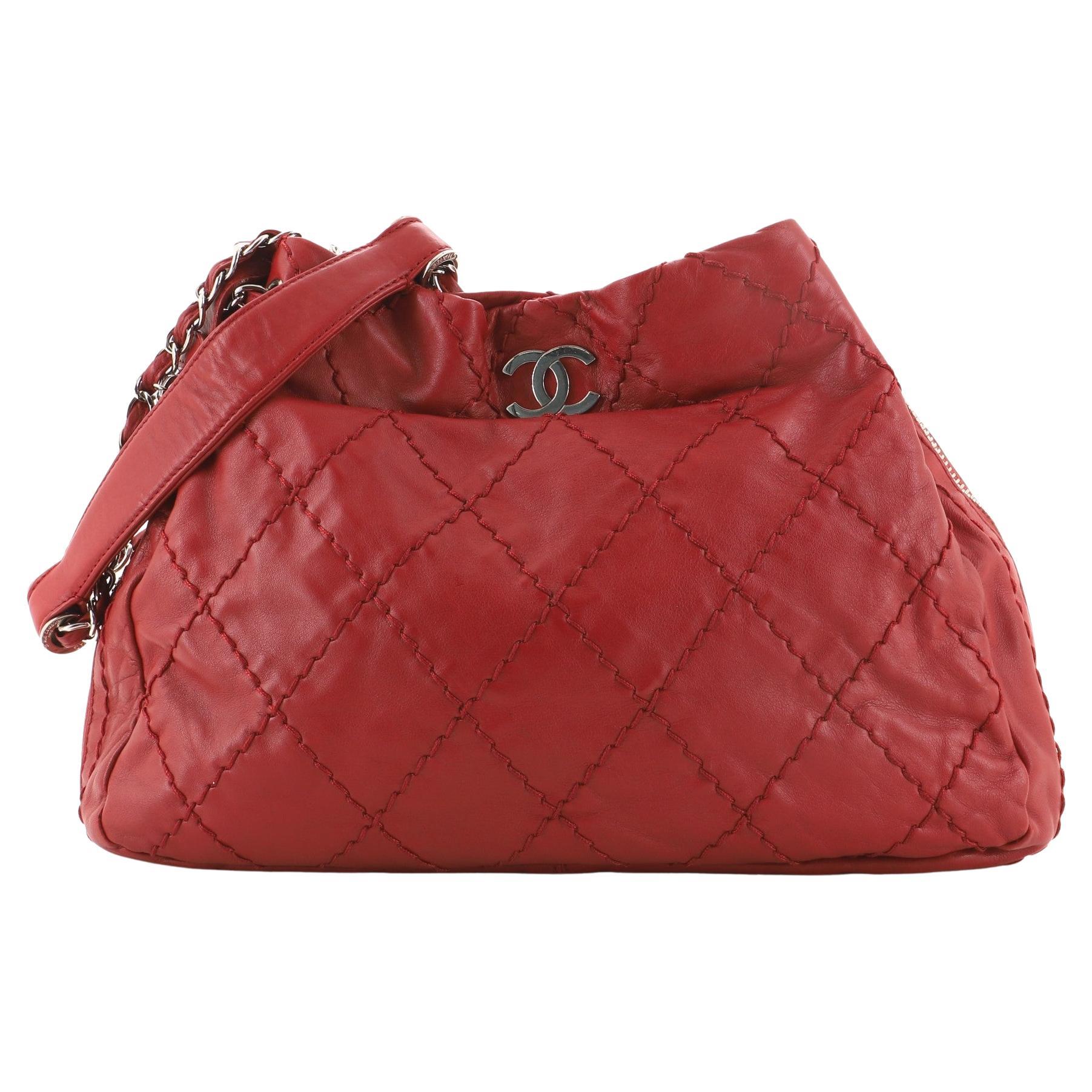 Chanel Red Quilted PVC Model Overnight Tote Travel Bag For Sale at 1stDibs
