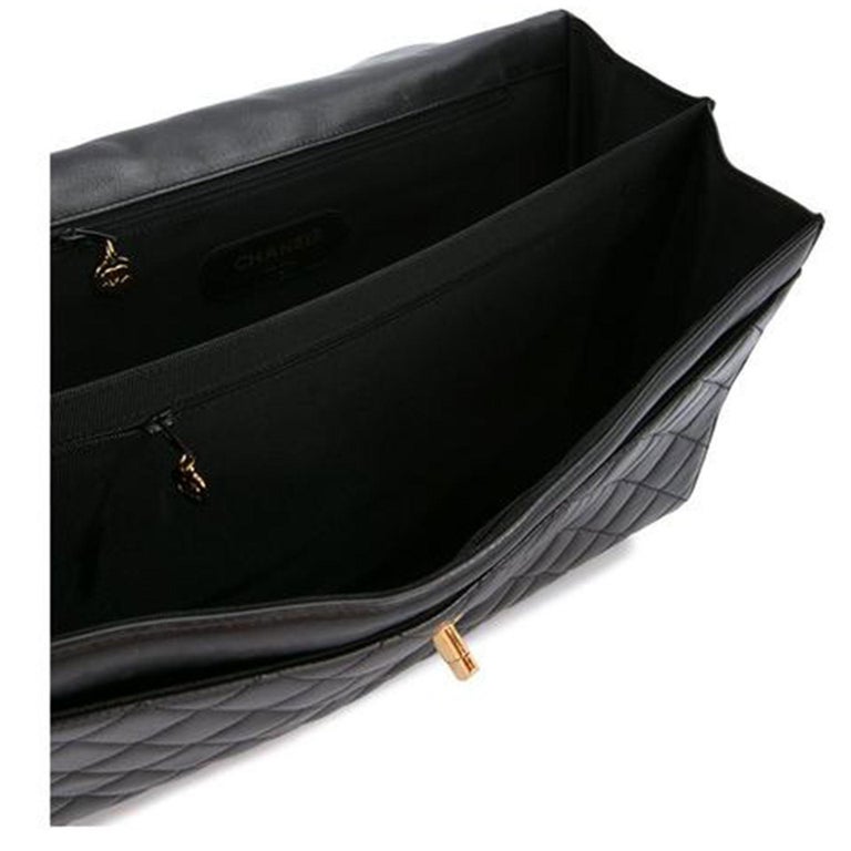 Chanel extra large quilted lambskin briefcase with gold CC clasp at ...