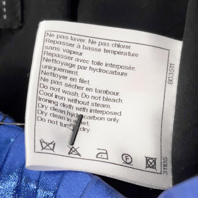 CHANEL Fall 2012 Runway 12A Metallic Strapless Dress Blue Geometric 38 ...