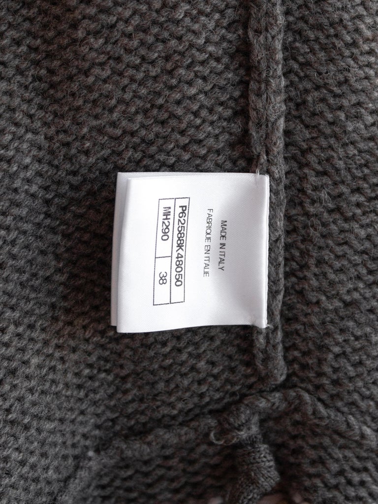 Chanel Fall 2019 Fair Isle Grey Beige White Wool Cashmere 19A Sweater ...