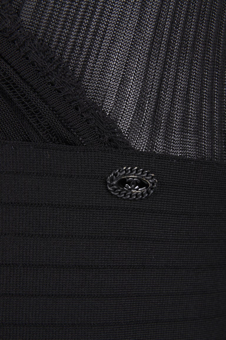 Chanel Fall/Winter 2007 black layered short sleeve dress For Sale at ...