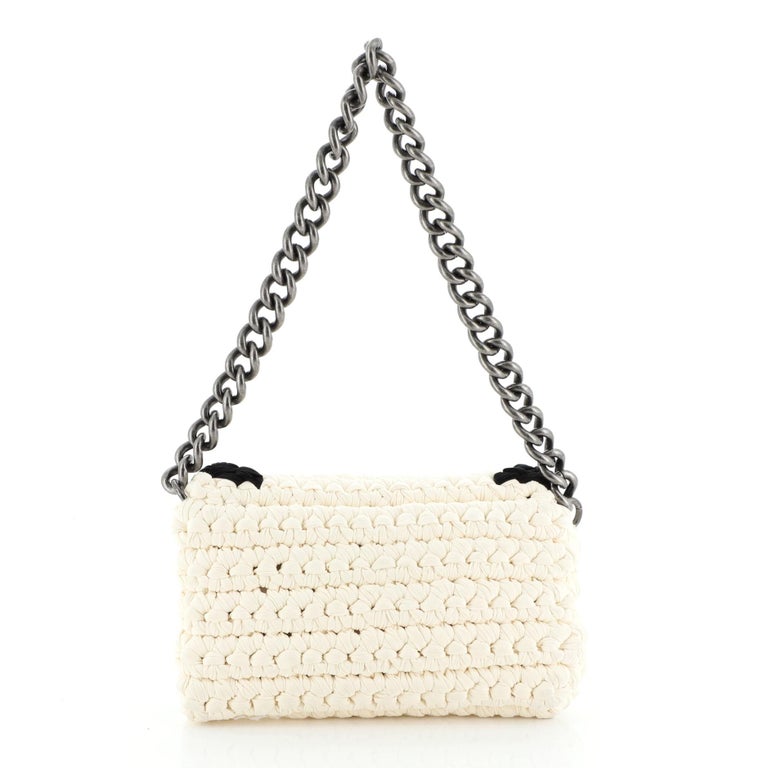 Chanel Fancy Crochet Flap Bag Fabric Small at 1stDibs | chanel crochet ...