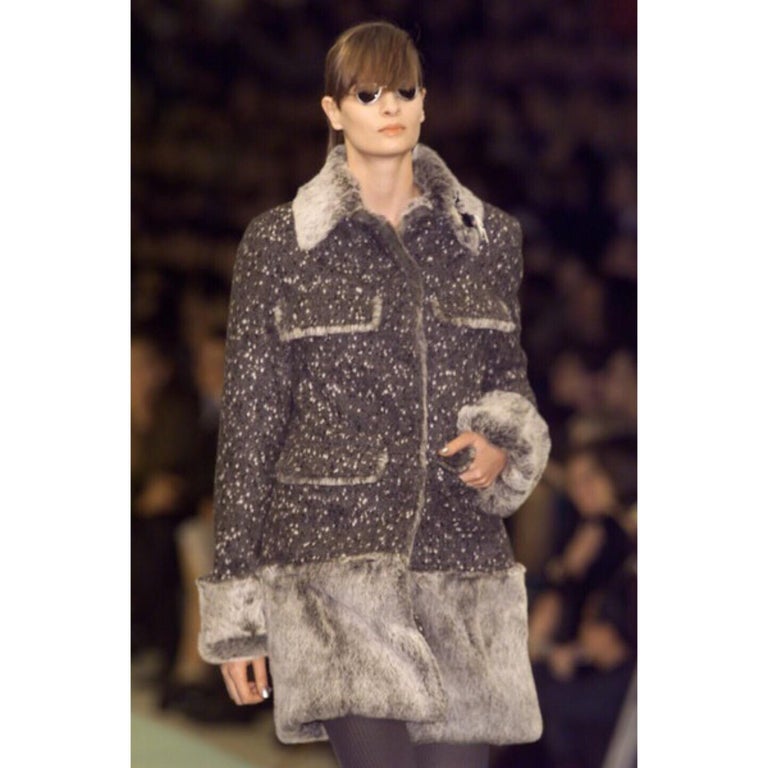 Chanel Fantasy Fur Tweed Coat Runway 2001 at 1stDibs