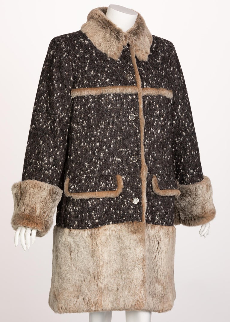 Chanel Fantasy Fur Tweed Coat Runway 2001 at 1stDibs