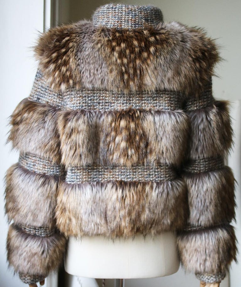 Chanel Faux Fur, Cashmere and Mohair Panelled Jacket at 1stDibs ...