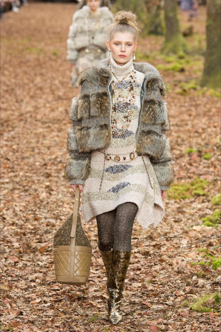 Chanel Faux Fur, Cashmere and Mohair Panelled Jacket at 1stDibs ...