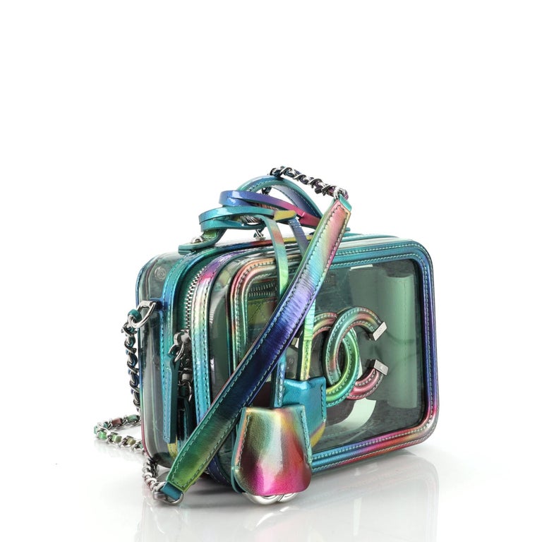 Chanel Filigree Vanity Case PVC with Lambskin Small at 1stDibs