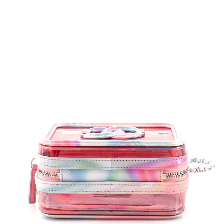 Chanel Filigree Vanity Case PVC with Lambskin Small For Sale at 1stDibs