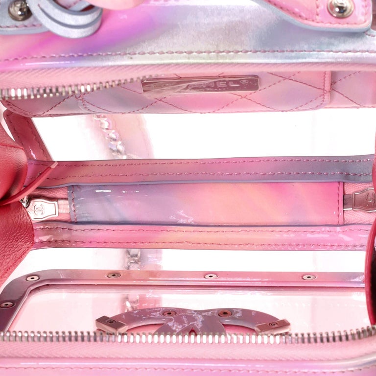 Chanel Filigree Vanity Case PVC with Lambskin Small For Sale at 1stDibs
