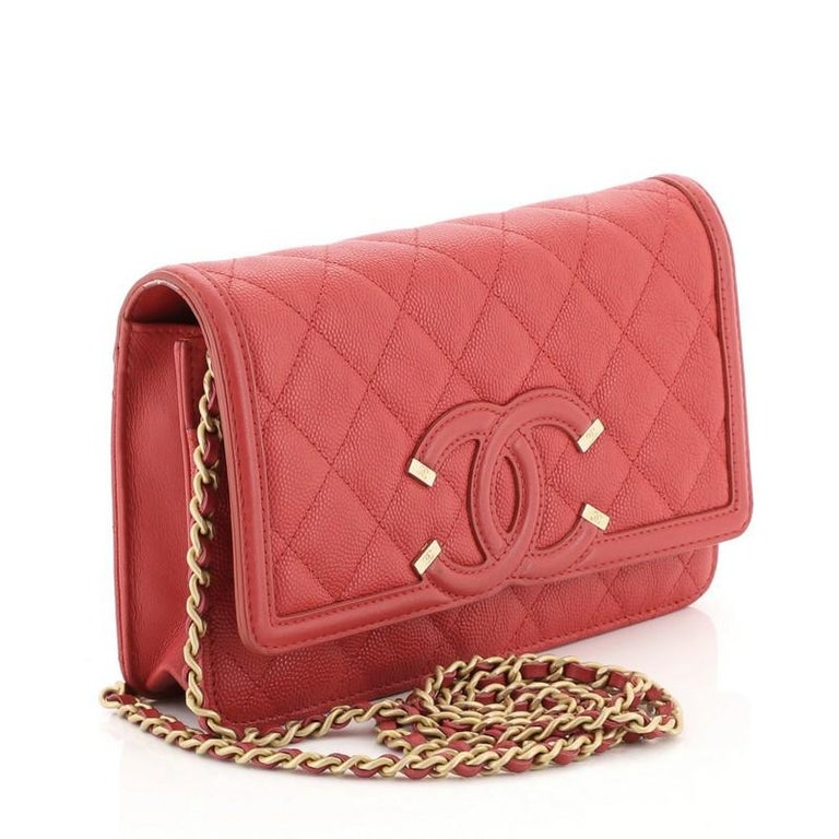 Chanel Filigree Wallet on Chain Quilted Caviar at 1stDibs | chanel ...