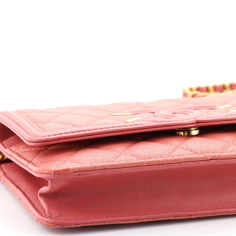 Chanel Filigree Wallet on Chain Quilted Caviar at 1stDibs