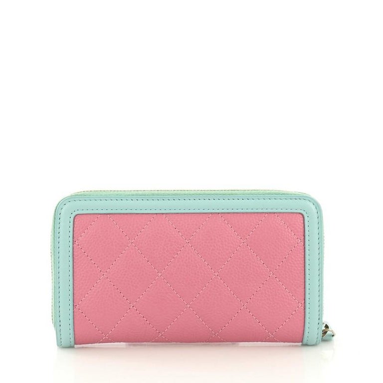 Chanel Filigree Zip Around Wallet Quilted Caviar Small at 1stDibs