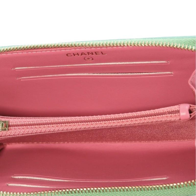 Chanel Filigree Zip Around Wallet Quilted Caviar Small at 1stDibs
