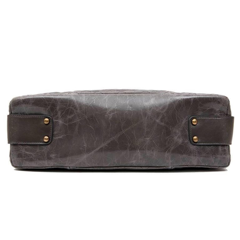 Chanel Gray Varnished Quilted Aged Leather and Galuchat Flap Bag For ...