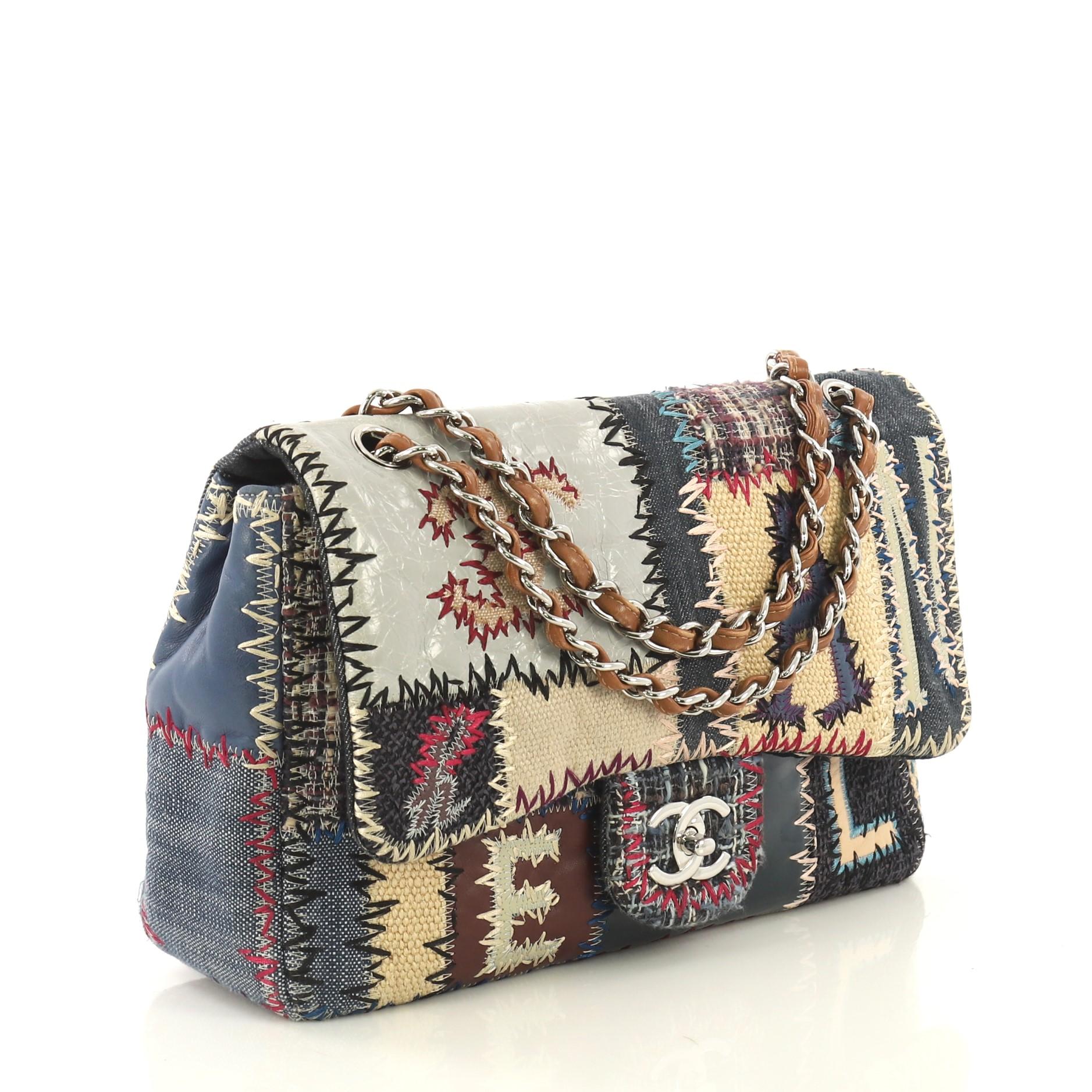 Chanel Flap Bag Multicolor Patchwork Jumbo at 1stDibs