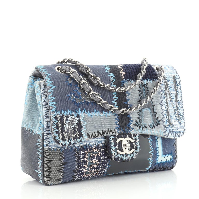 Chanel Flap Bag Multicolor Patchwork Jumbo at 1stDibs