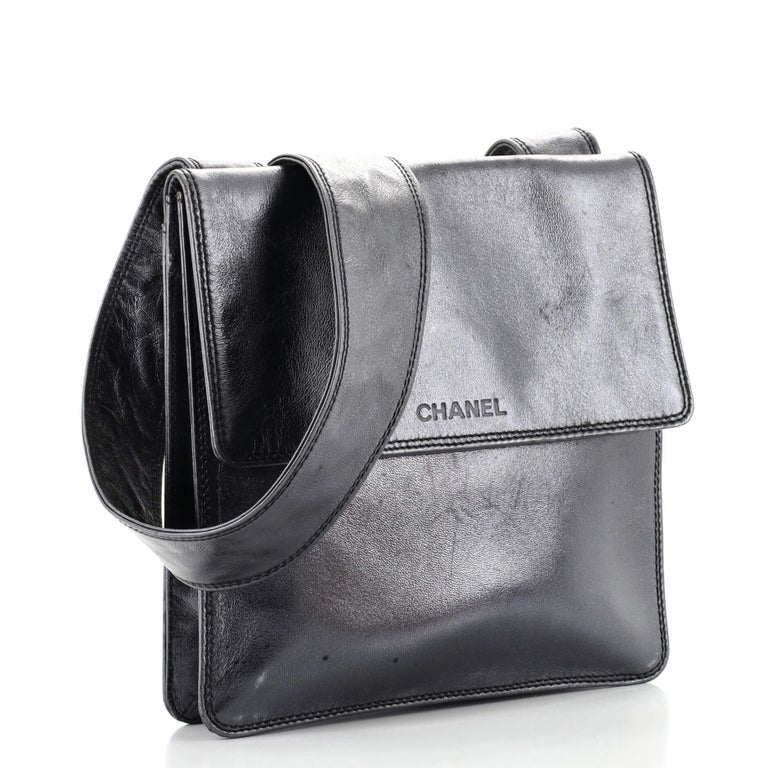 Chanel Flat Crossbody Bag Leather Small at 1stDibs