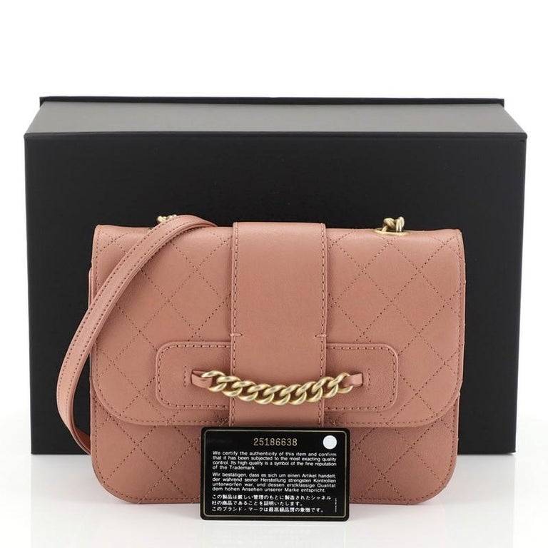 Chanel Front Chain Flap Bag Quilted Sheepskin Medium at 1stDibs