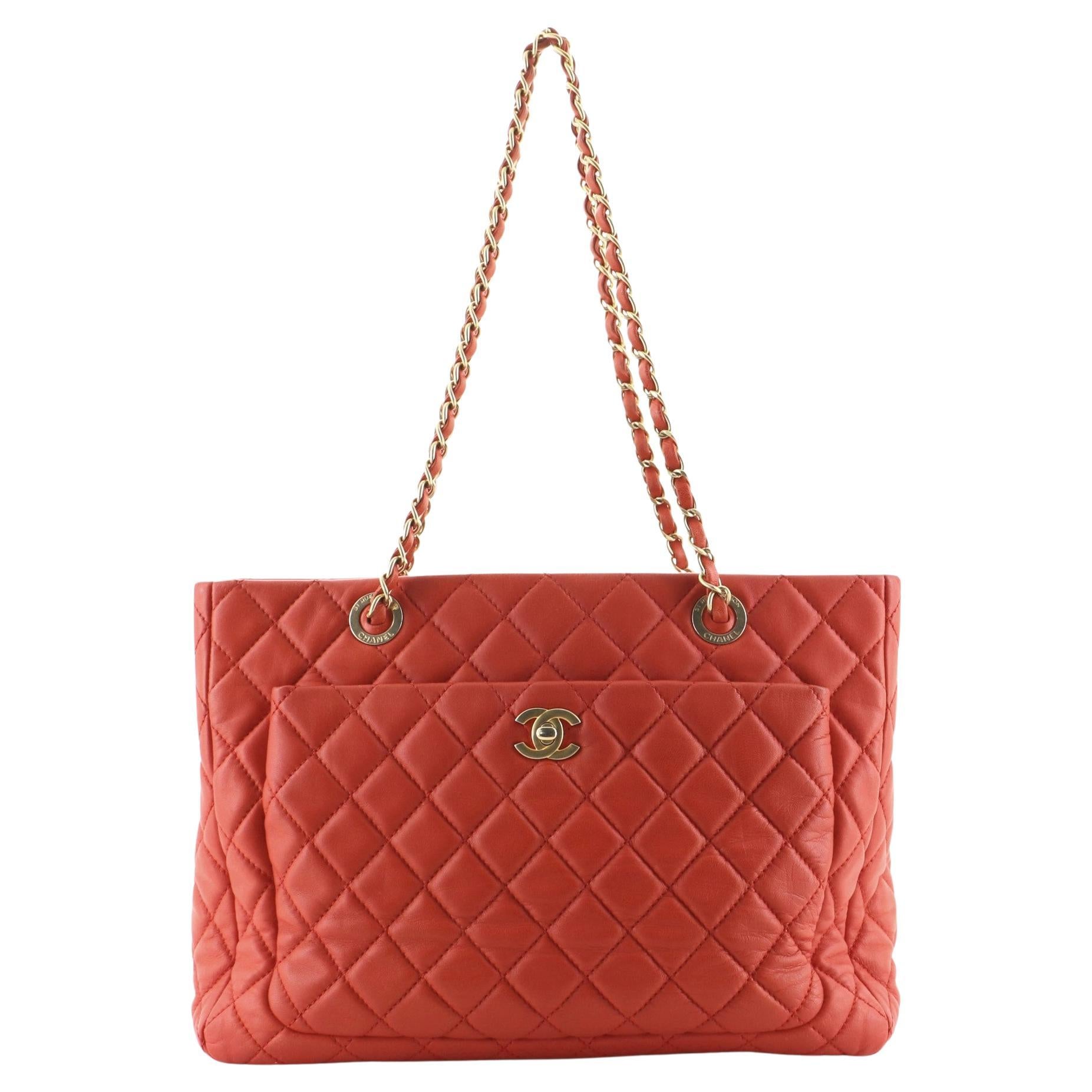 Chanel Be CC Tote Quilted Calfskin and Caviar XL For Sale at 1stDibs