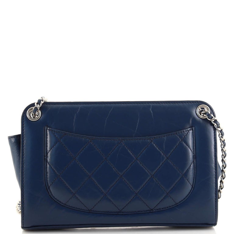 Chanel Front Pocket Crossbody Bag Quilted Aged Calfskin Small For Sale ...