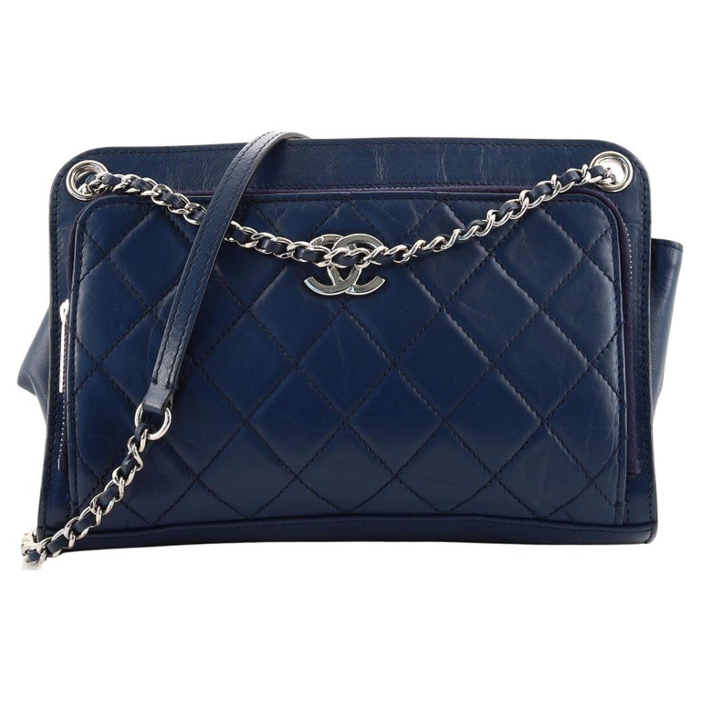 Chanel Front Pocket Crossbody Bag Quilted Aged Calfskin Small For Sale ...