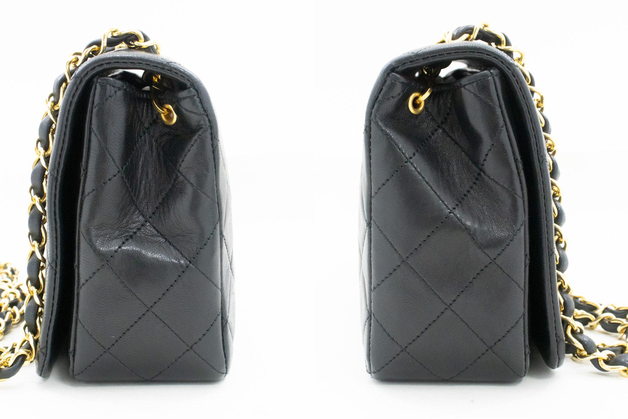 CHANEL Full Chain Flap Shoulder Crossbody Bag Black Quilted Lamb For ...