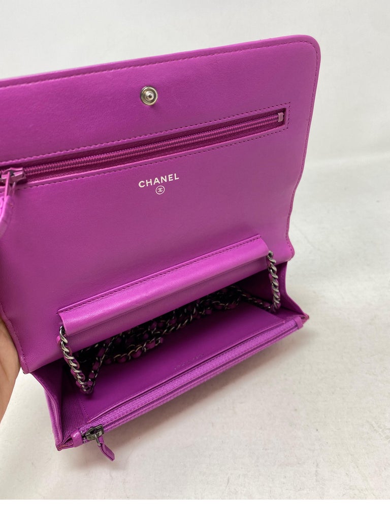 Chanel Fuschia Wallet On A Chain Bag For Sale at 1stDibs
