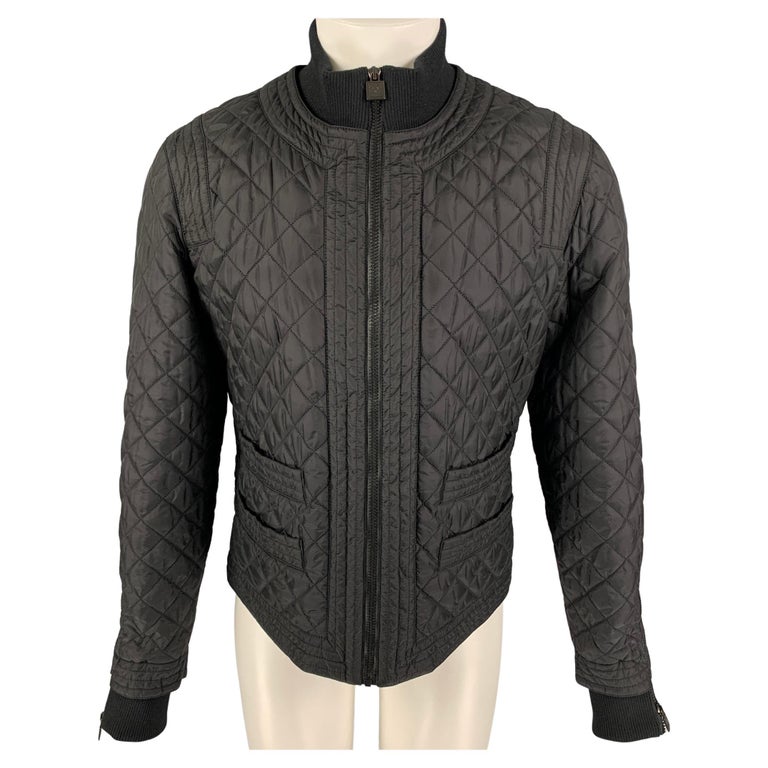 CHANEL FW 05 Size 18 Black Polyamide Blend Quilted Zip Fly Jacket For ...
