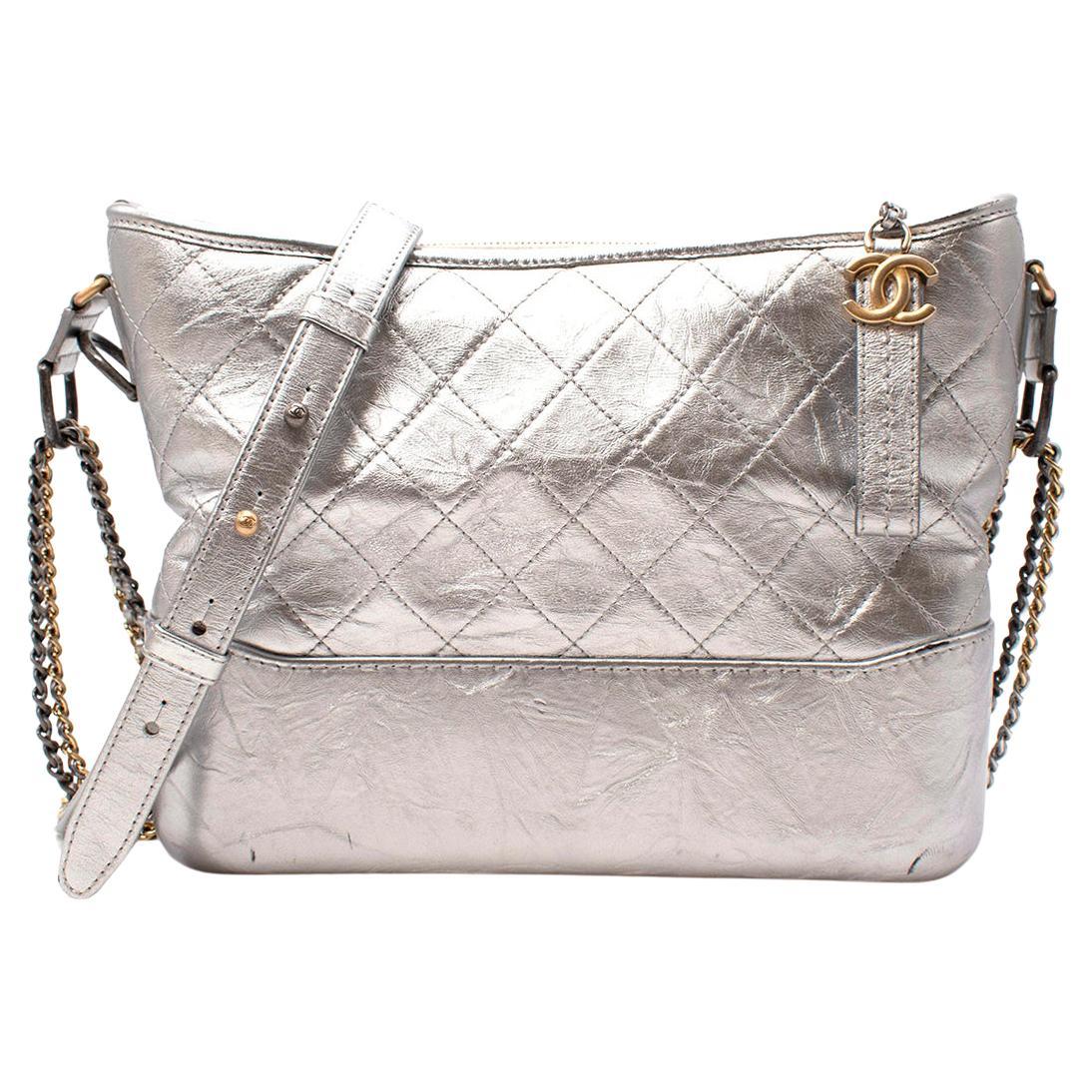 CHANEL metallic silver 2.55 REISSUE 227 FLAP Shoulder Bag at 1stDibs