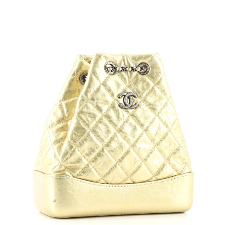 Chanel Gabrielle Backpack Quilted Aged Calfskin Small For Sale at 1stDibs