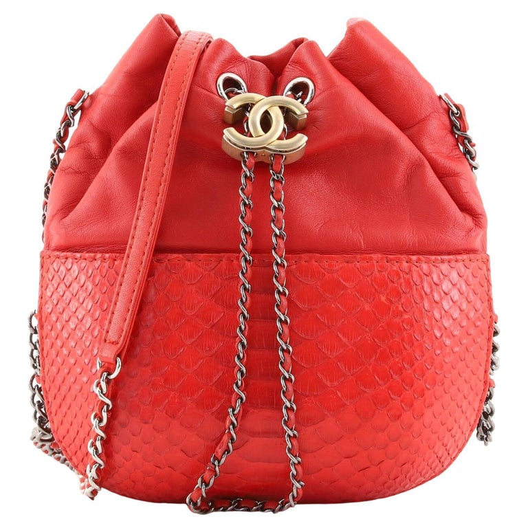 Chanel Gabrielle Drawstring Bag Calfskin and Python Small For Sale at ...
