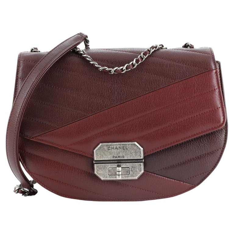 Chanel Gabrielle Saddle Crossbody Bag Chevron Goatskin Small at 1stDibs